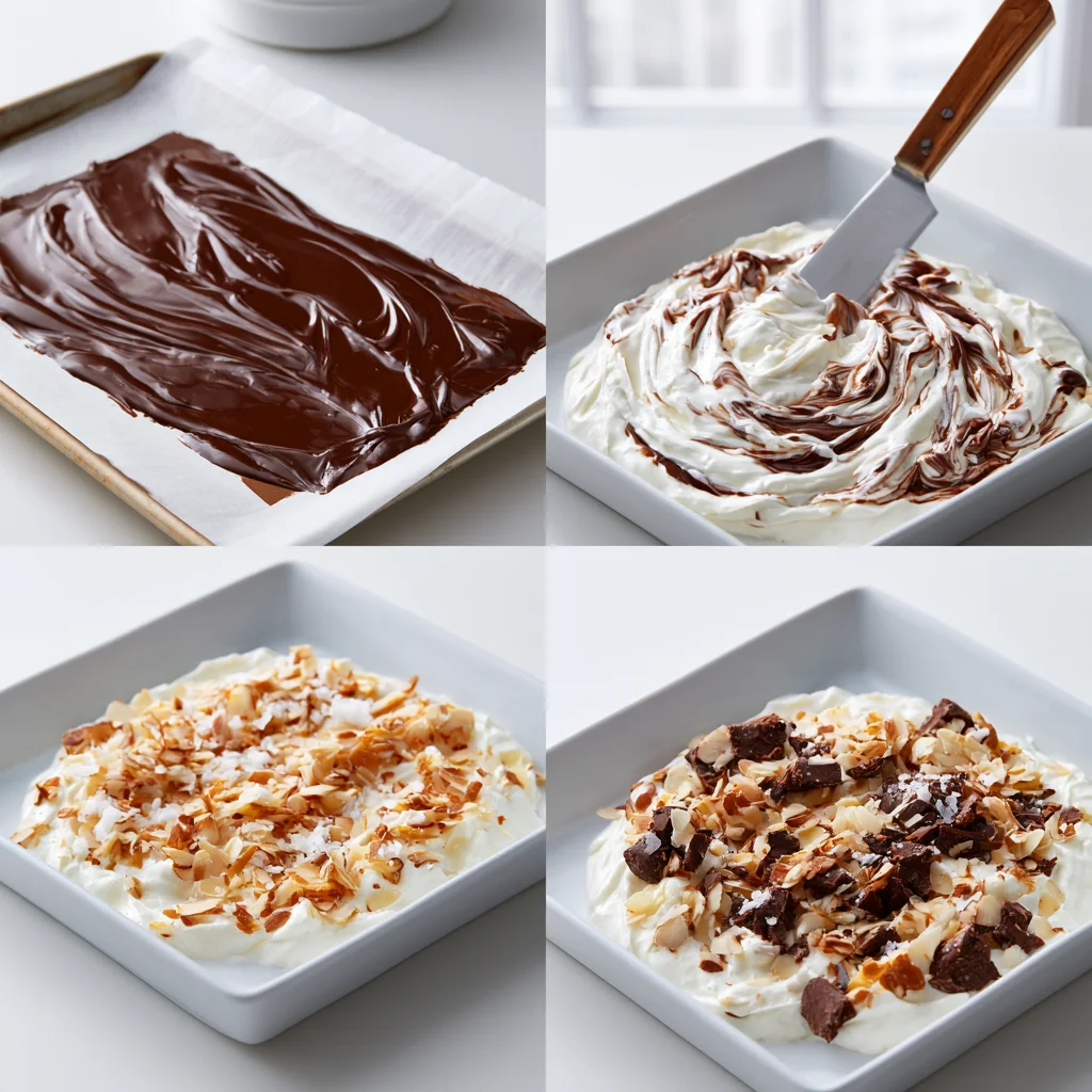 Chocolate Greek Yogurt Bark with Almonds and Sea Salt | Lean By Plat