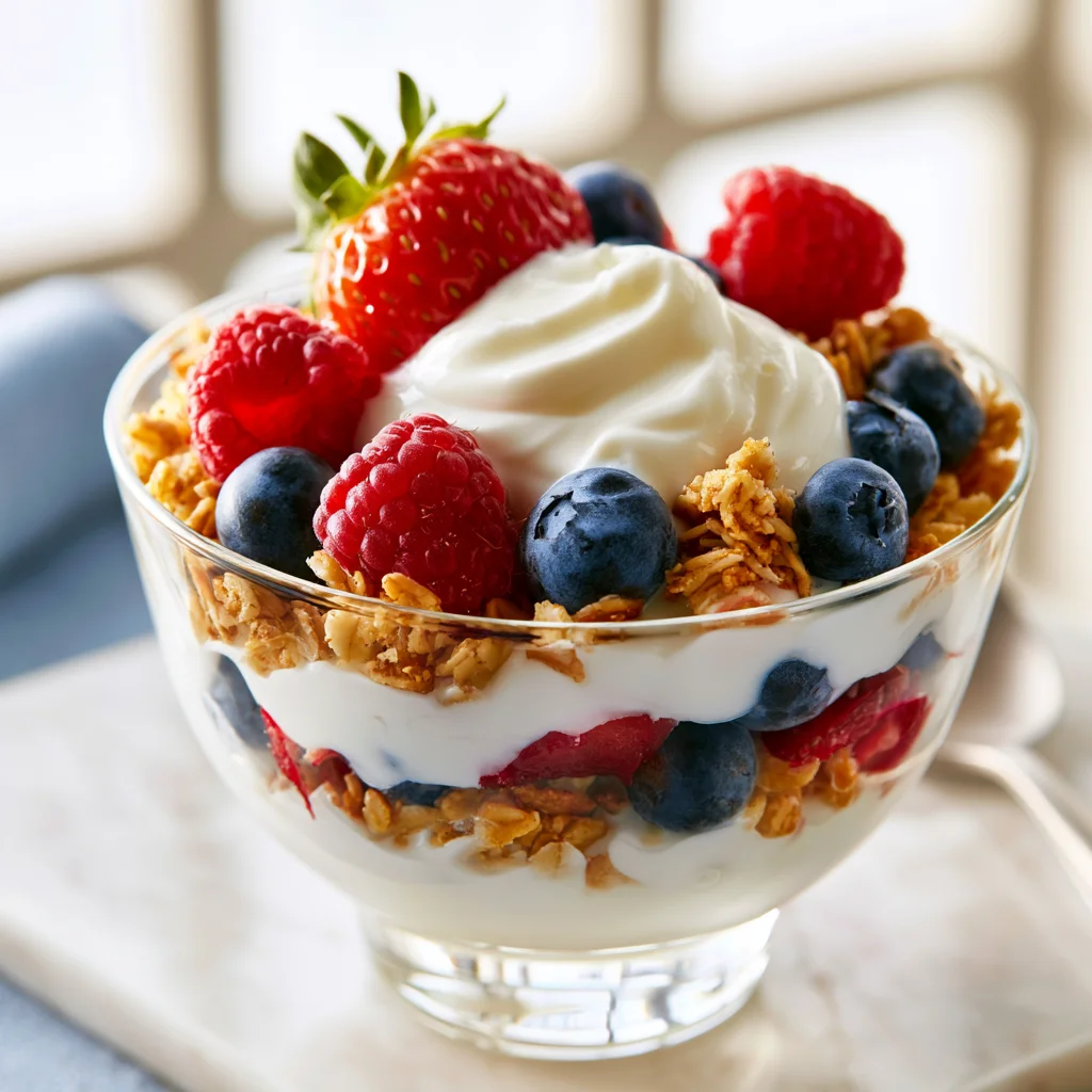 Greek Yogurt Parfait High Protein Snack Under 200 Calories | Lean By Plat