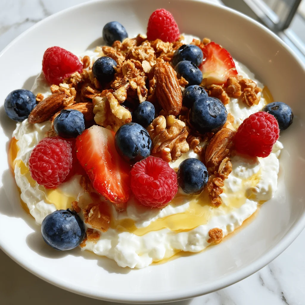 High Protein Cottage Cheese Breakfast Bowl with Berries | Lean By Plat