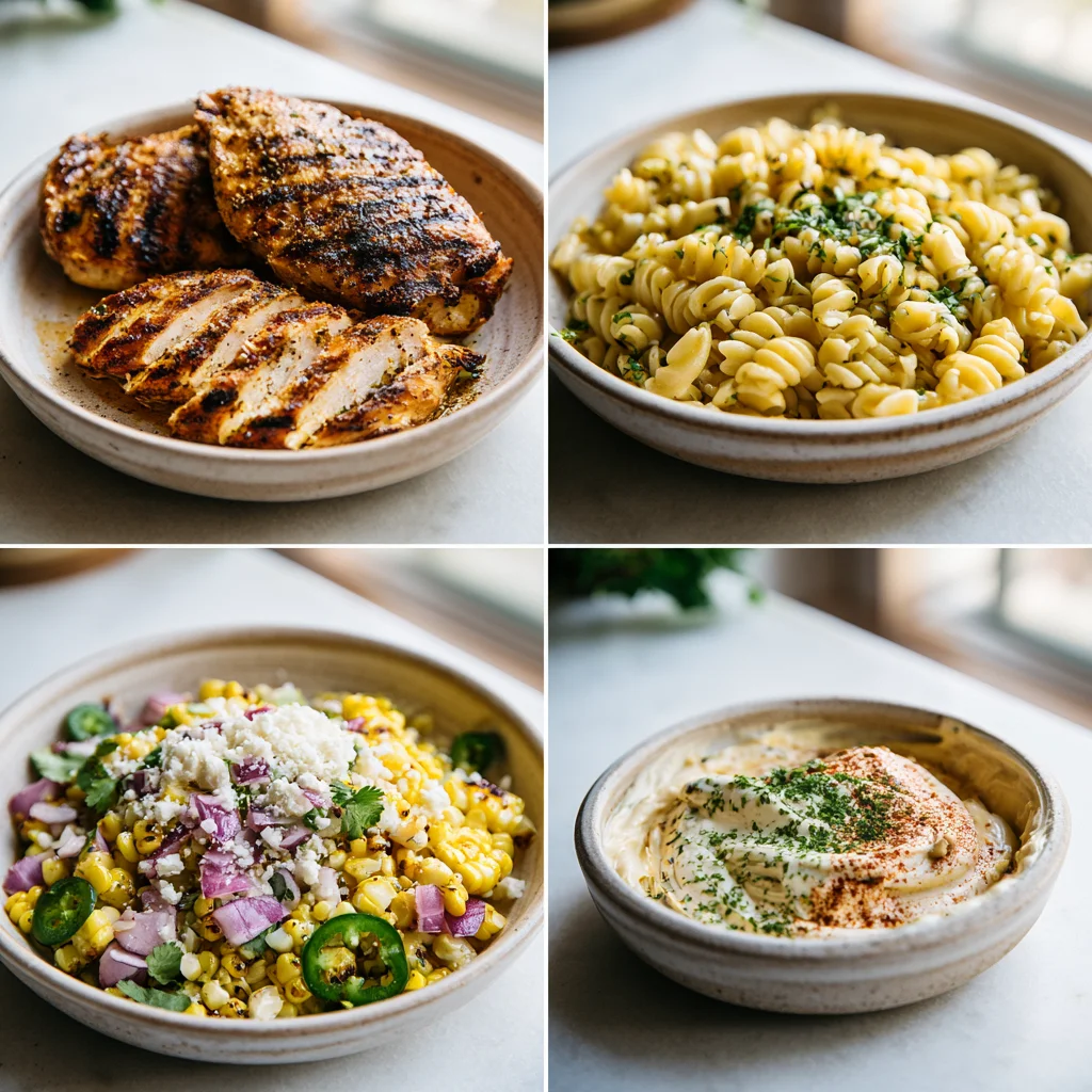 Street Corn Chicken Pasta Salad High Protein Summer | Lean By Plat